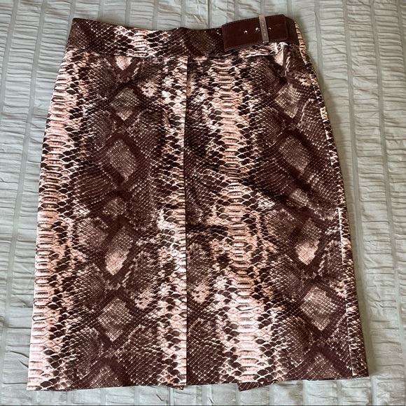 MICHAEL Michael Kors | Skirts | Euc Michael Kors Skirt With Brown Belt Python Print Classic ...